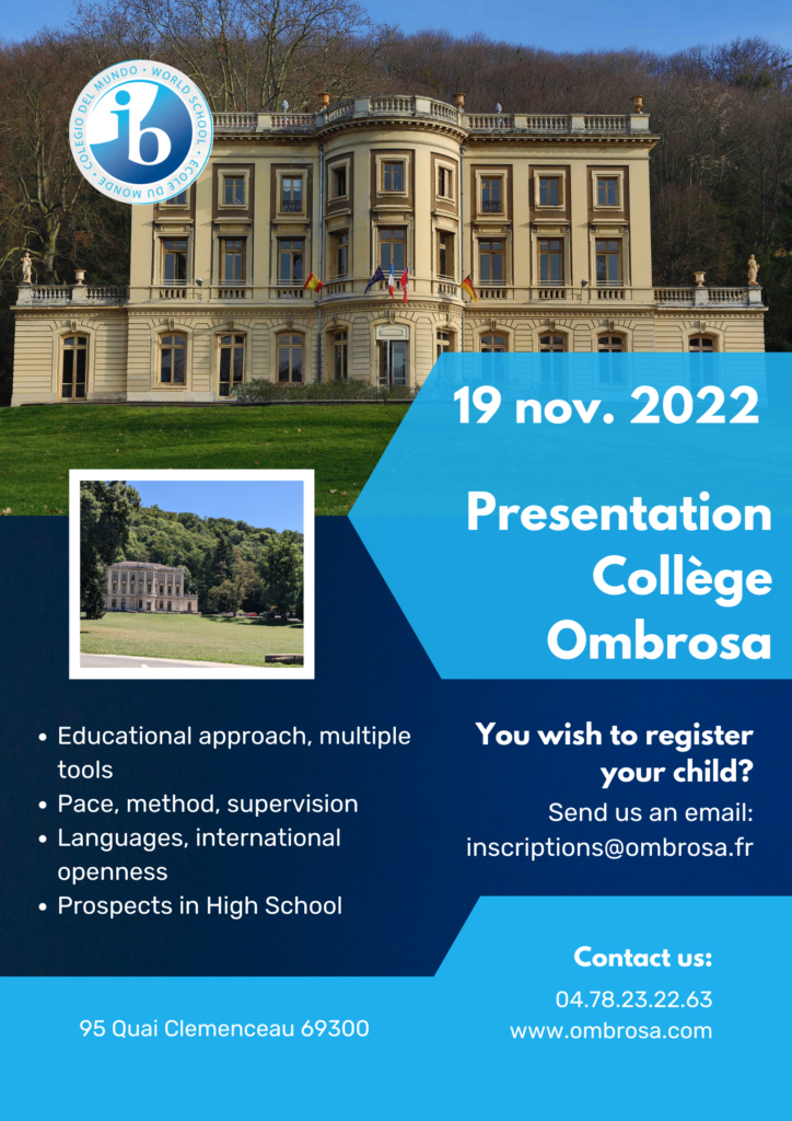 Presentation of Ombrosa Collège - Lower Secondary School - 19.11.22 - Ombrosa